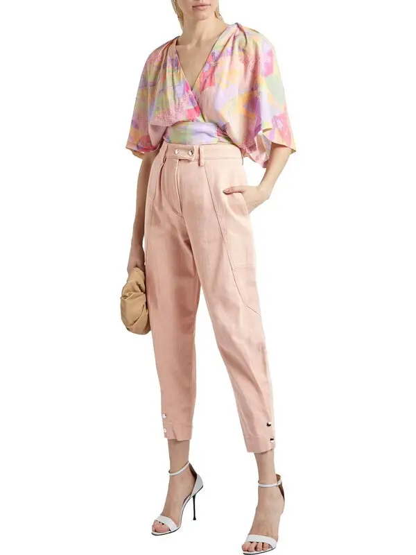 IRO PARIS Viklay Pleated Cotton-twill Tapered Jeans - Blush