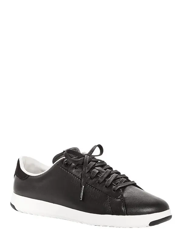 Cole Haan Grandsport Leather Sneakers - Black/optic