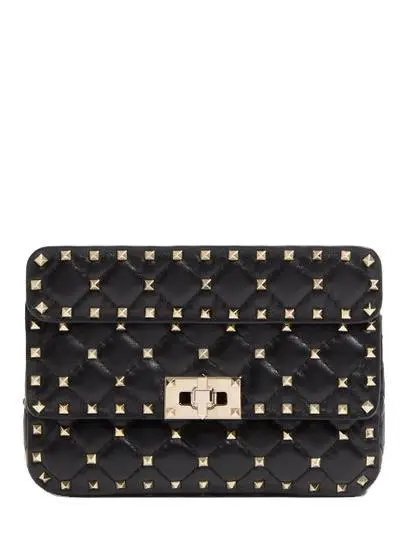 Valentino Garavani Rockstud Spike Nappa Bag - Black