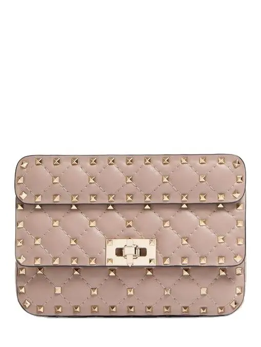 Valentino Garavani Rockstud Spike Nappa Bag - Poudre