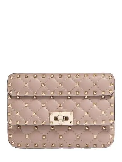 Valentino Garavani Rockstud Spike Nappa Bag - Poudre