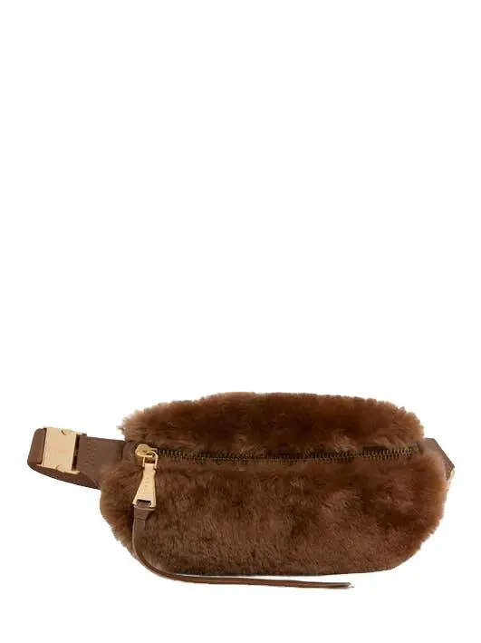 AIMEE Kestenberg Milan Belt Bag - Coffee Shearling