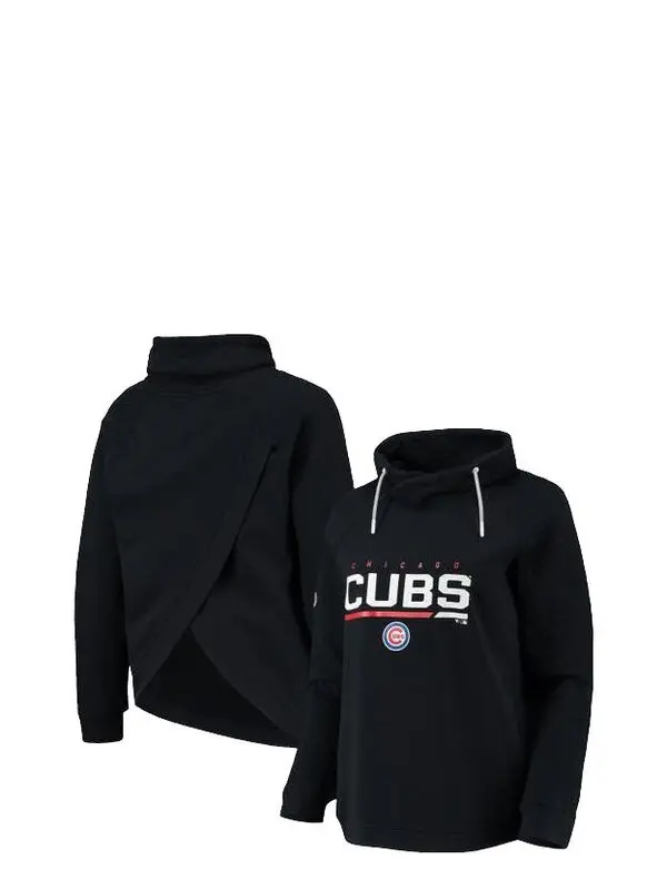 LEVELWEAR Chicago Cubs Raglan Pullover Sweatshirt - Black