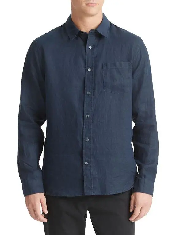 Vince Linen Button-up Shirt - Coastal