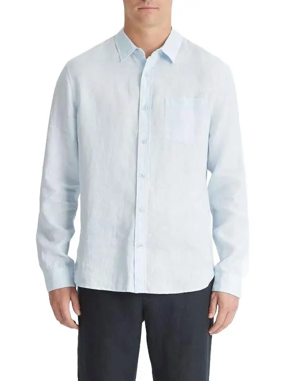Vince Linen Button-up Shirt - Glacier