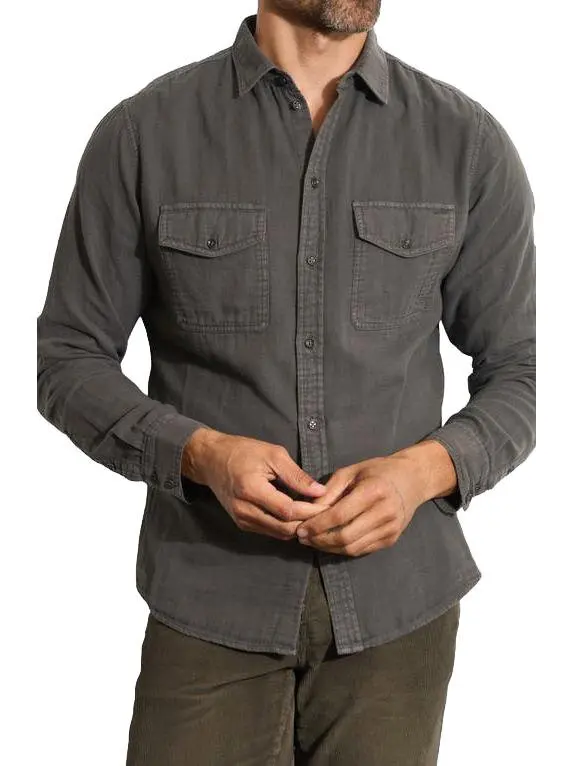 ROAN Leeds Double Weave Button-up Shirt - Faded Black