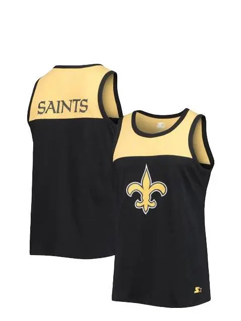 STARTER New Orleans Saints Team Touchdown Fashion Tank Top - Black