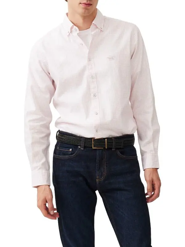 Rodd & Gunn Gunn Check Oxford Sports Fit Button-down Shirt - Rosewater