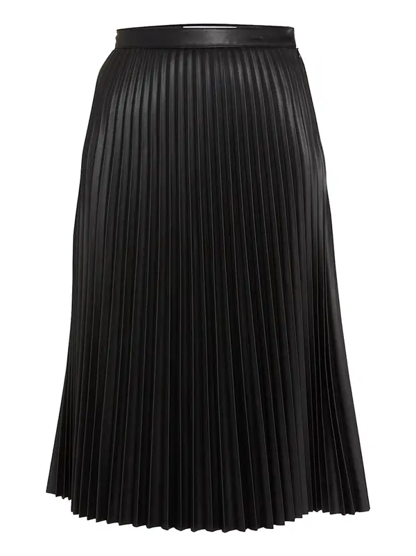 Proenza Schouler White Label Pleated Vegan Leather Skirt - Black