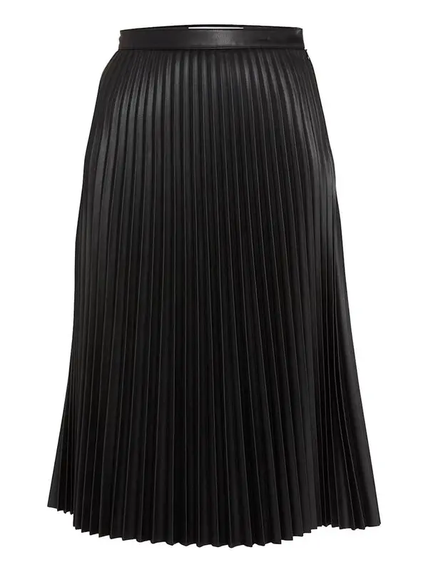 Proenza Schouler White Label Pleated Vegan Leather Skirt - Black