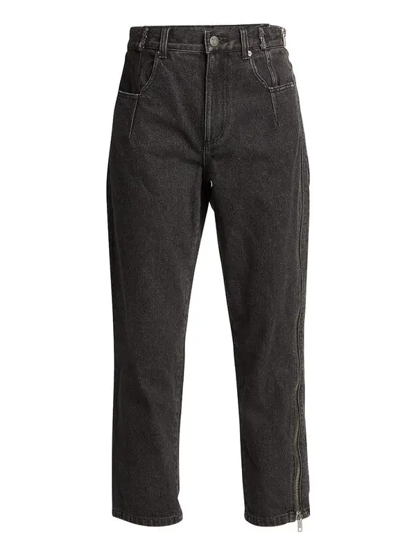 3.1 Phillip Lim Straight-leg Cropped Jeans With Side Zipper Detail - Black