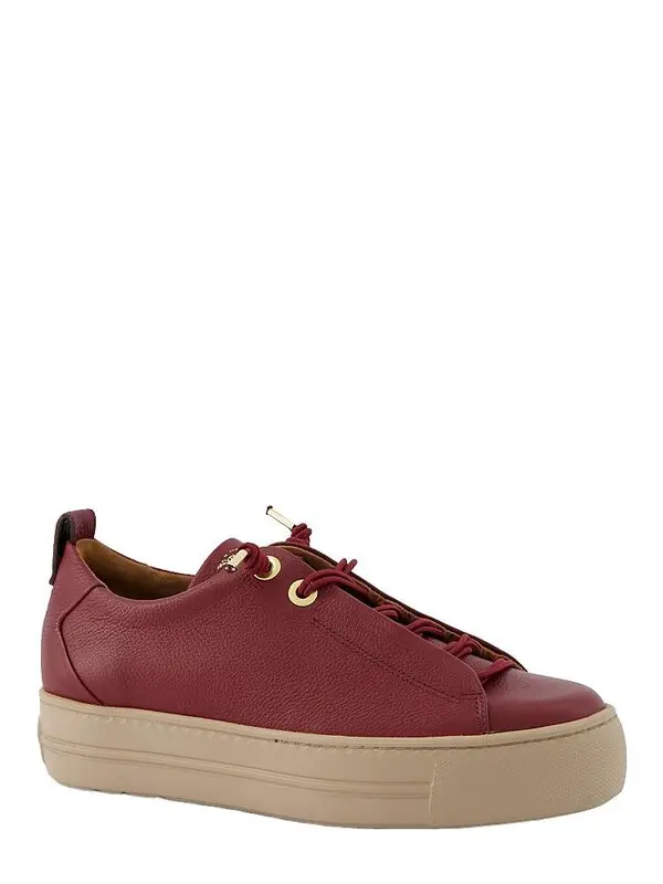 Paul Green Faye Platform Sneakers - Wine Leather