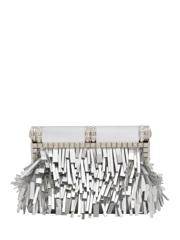 Dolce & Gabbana Nappa Bag With Fringing - Silver
