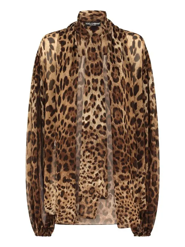 Dolce & Gabbana Leopard-print Chiffon Shirt - Animal Print