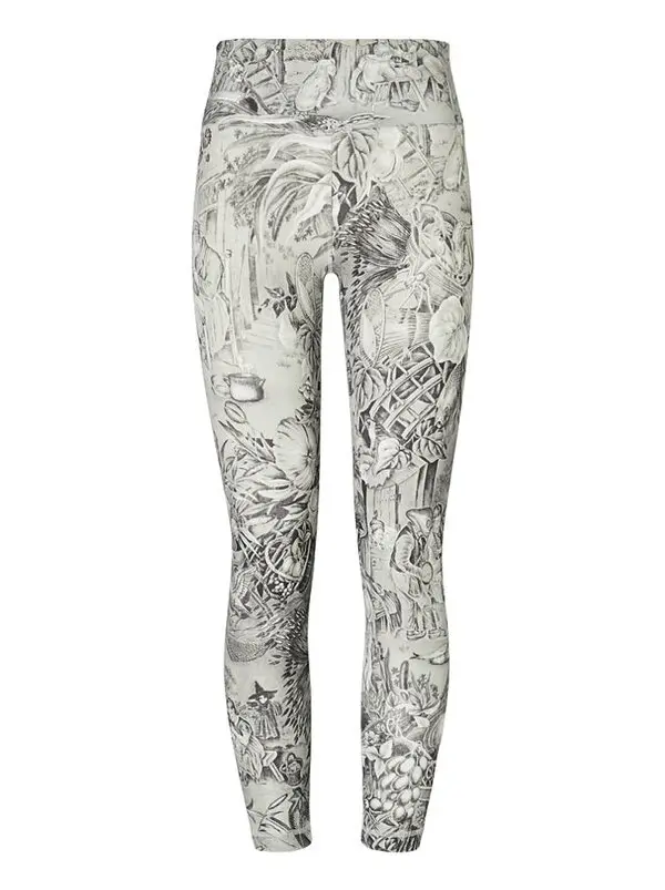 Tory Burch Weightless Printed 7/8 Legging - Grey Alien Toile