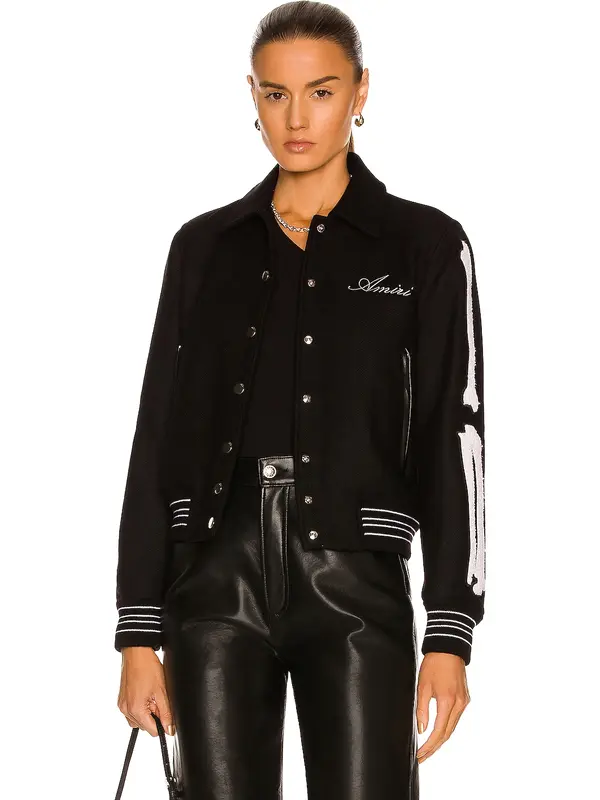 Amiri Bones Varsity Jacket - Black