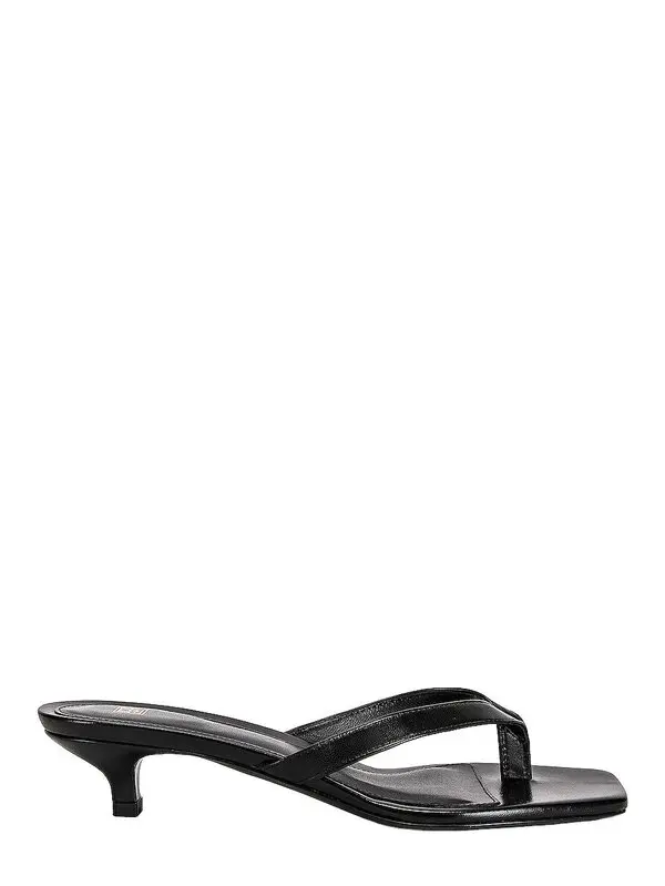 TOTEME Leather Flip Flop Heeled Sandal - Black
