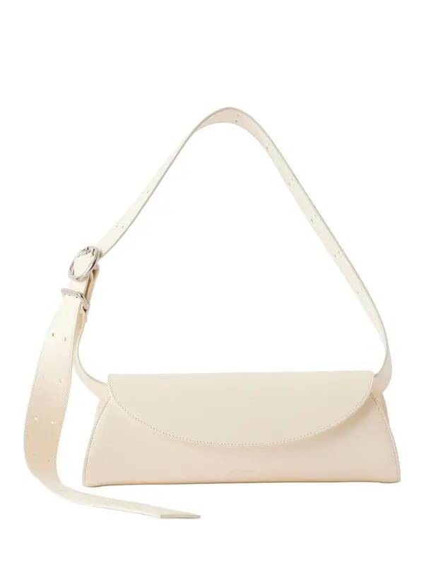 JIL SANDER Cannolo Leather Shoulder Bag - Neutrals