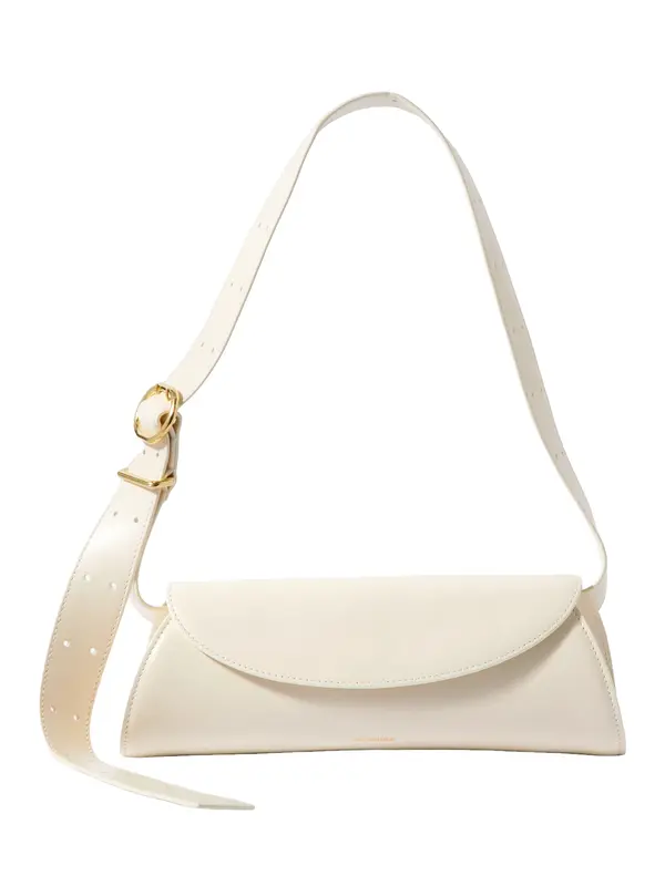 JIL SANDER Cannolo Leather Shoulder Bag - Off-white