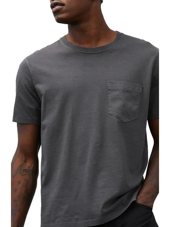 Billy Reid Washed Organic Cotton Pocket T-shirt - Black