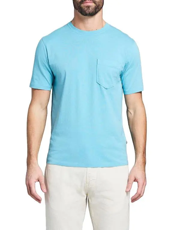 Billy Reid Washed Organic Cotton Pocket T-shirt - Delphinium Blue