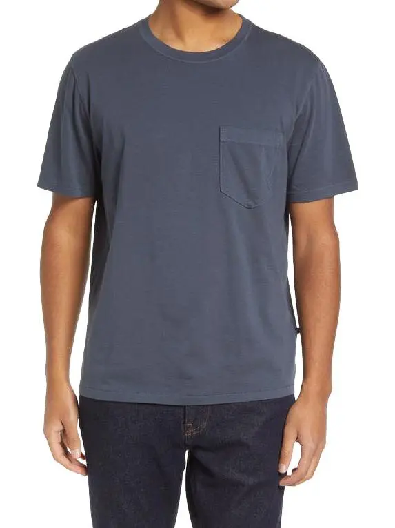 Billy Reid Washed Organic Cotton Pocket T-shirt - Navy