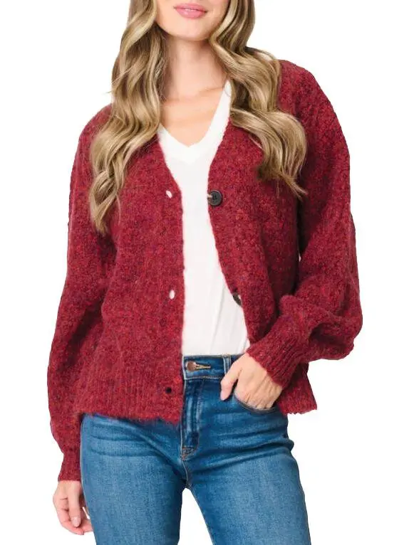 GIBSONLOOK Gigi Cable Knit Cardigan - Marsala
