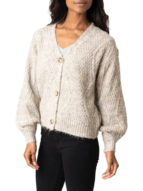 GIBSONLOOK Gigi Cable Knit Cardigan - Oatmeal