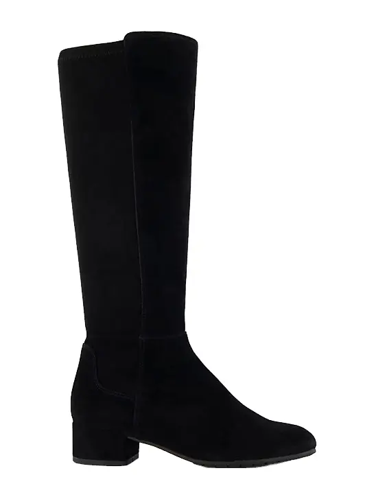 DUNE Tayla Knee-high Suede Boots - Black-suede