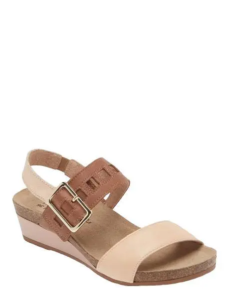 Naot Dynasty Wedge Sandal - Pale Blush/caramel/gold