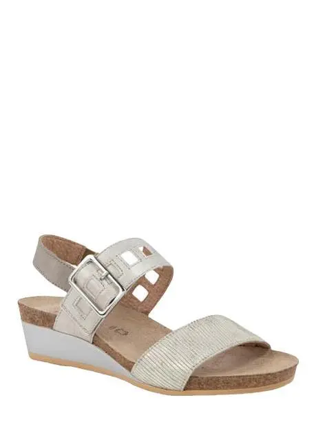 Naot Dynasty Wedge Sandal - Platinum/quartz