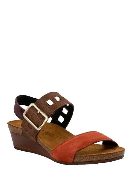 Naot Dynasty Wedge Sandal - Spice/ Antiqute Brown/cordovan