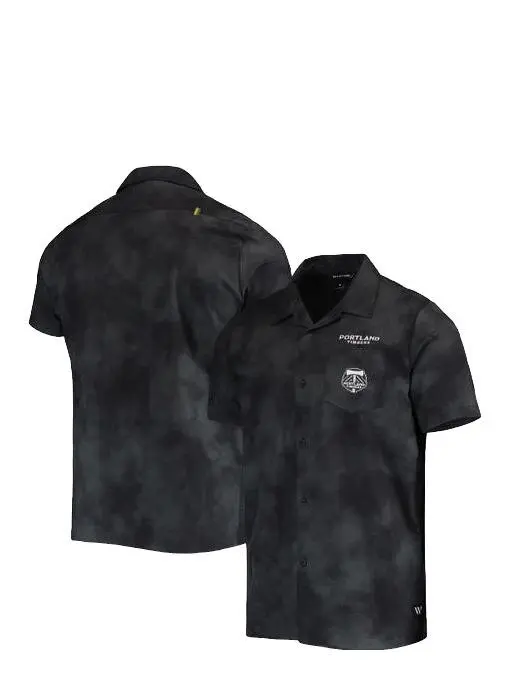 THE WILD COLLECTIVE Portland Timbers Abstract Cloud Button-up Shirt - Black