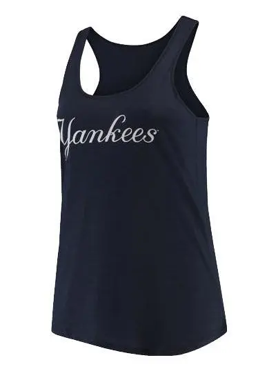 SOFT AS A GRAPE New York Yankees Racerback Tank Top - Navy