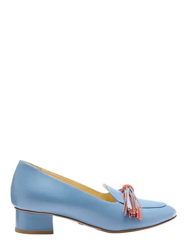 Sarah Flint Rosie Loafers - Slate Blue Calf