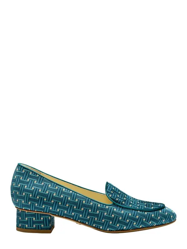 Sarah Flint Rosie Loafer - Teal Deco Jacquard
