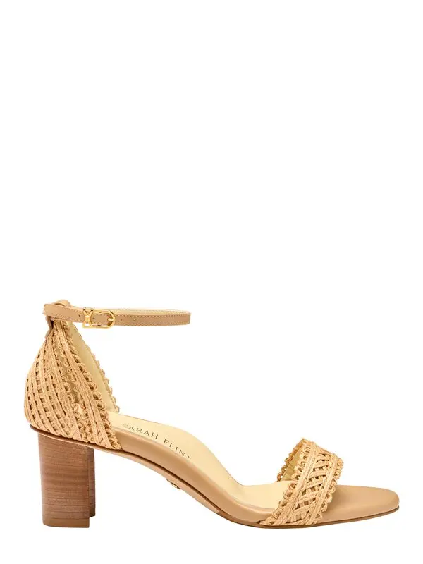 Sarah Flint Perfect Block Sandal 60 - Almond Raffia