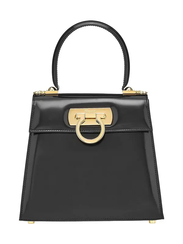 FERRAGAMO Iconic Top Handle Bag - Black