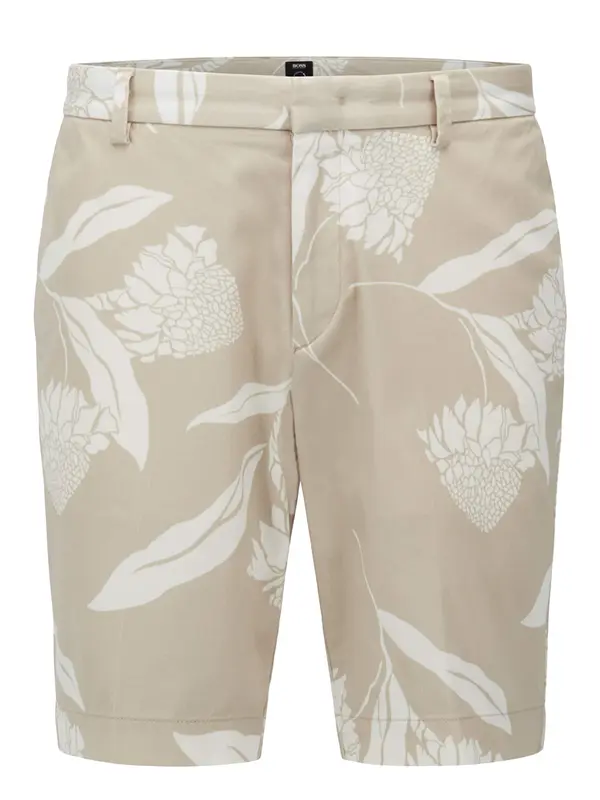BOSS Floral Tailored Shorts - Beige