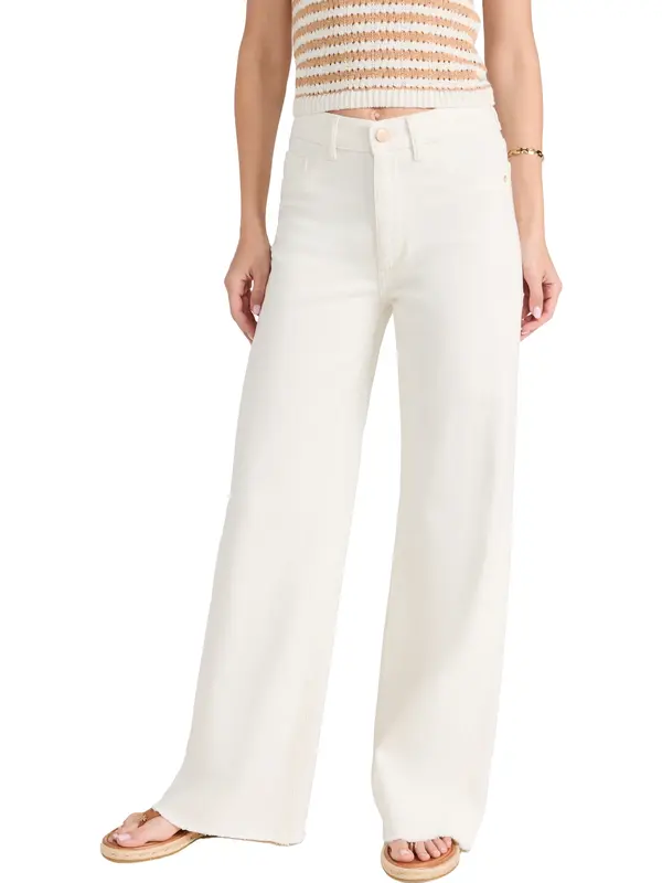 DL1961 Hepburn Wide Leg High-rise Jeans - Eggshell