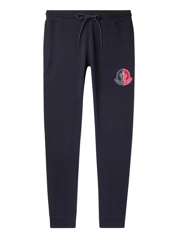 Moncler 1952 Tapered Logo-appliquéd Cotton-jersey Sweatpants - Blue