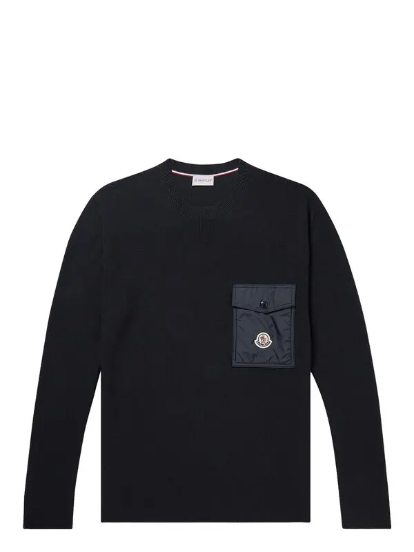 Moncler Logo-appliquéd Sweater - Blue