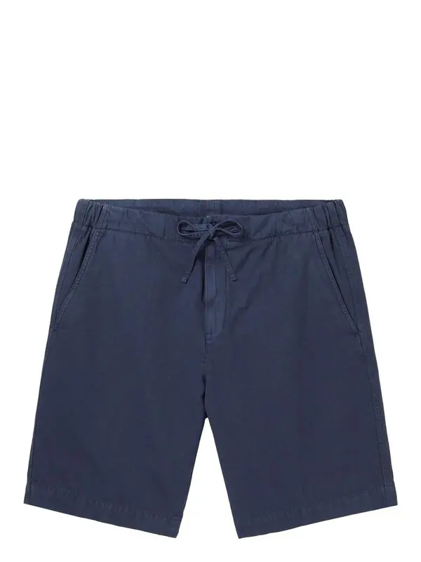 Loro Piana Straight-leg Cotton And Linen-blend Bermuda Shorts - Blue