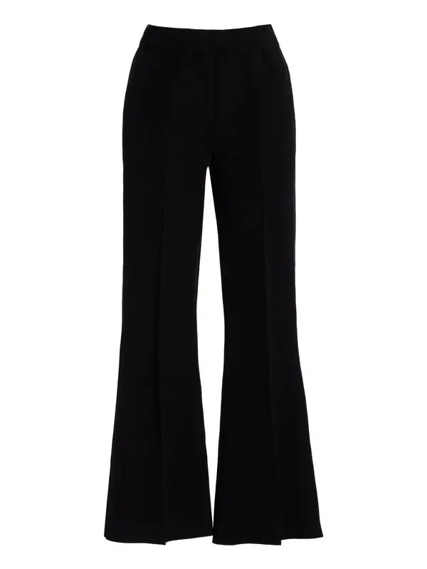 HIGH SPORT Kick Stretch-cotton Knit Cropped Flare Pants - Black