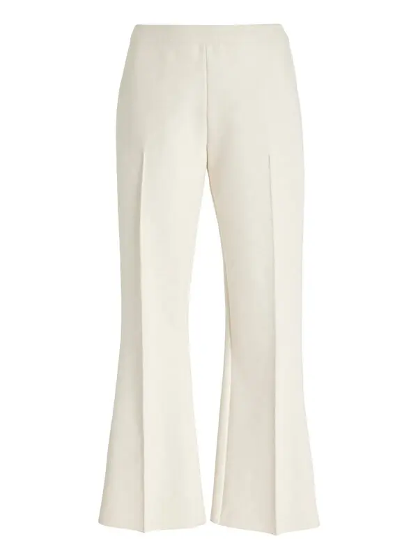 HIGH SPORT Kick Stretch-cotton Knit Cropped Flare Pants - Ivory