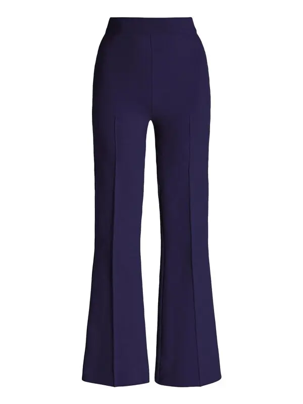 HIGH SPORT Kick Stretch-cotton Knit Cropped Flare Pants - Navy