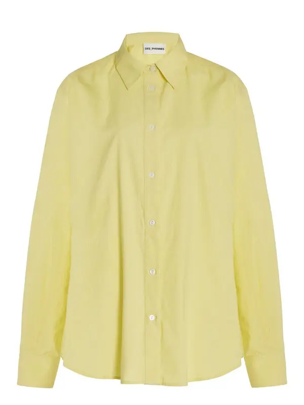 DES_PHEMMES Exclusive Cotton Poplin Shirt - Yellow