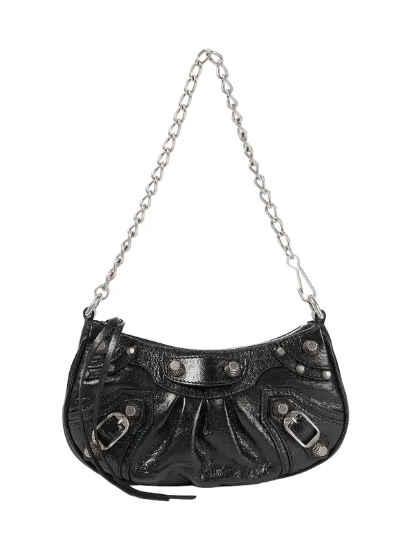 Balenciaga Le Cagole Mini Leather Shoulder Bag - Black