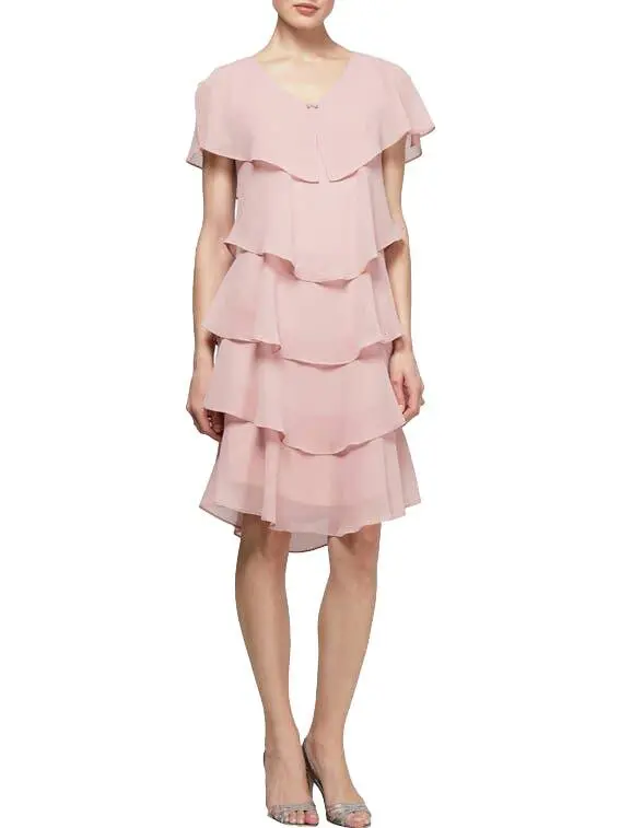 SL FASHIONS Georgette Tiered Dress - Fdr