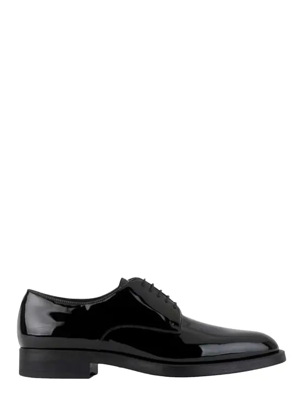 Giorgio Armani Patent Leather Derby Shoes - Black